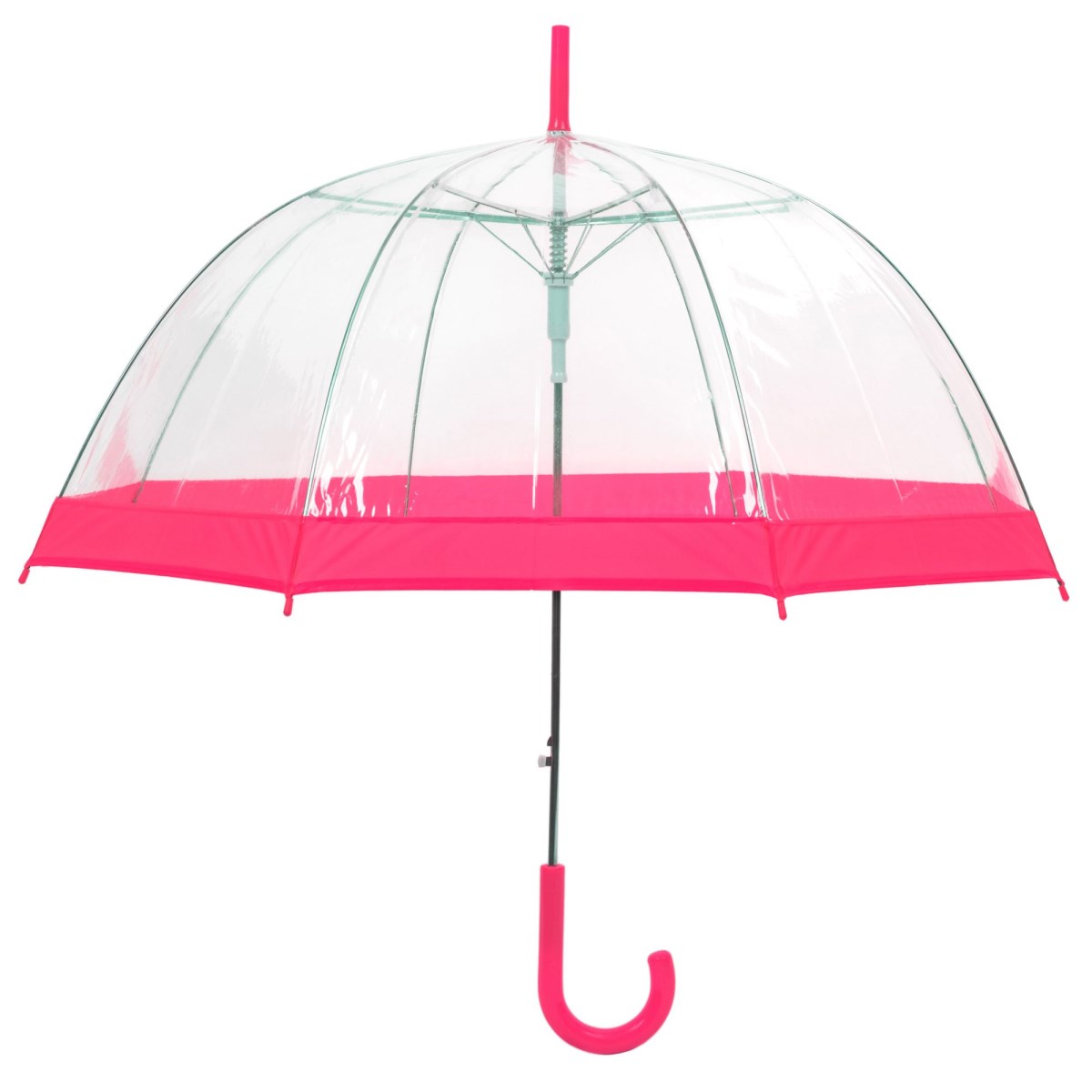 Pink Border Clear Transparent Dome Umbrella | Susino